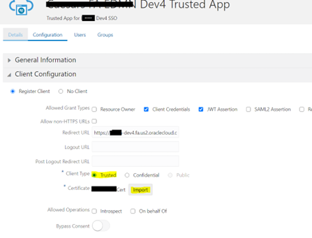 Single Sign On between Oracle Integration and Oracle Fusion Applications