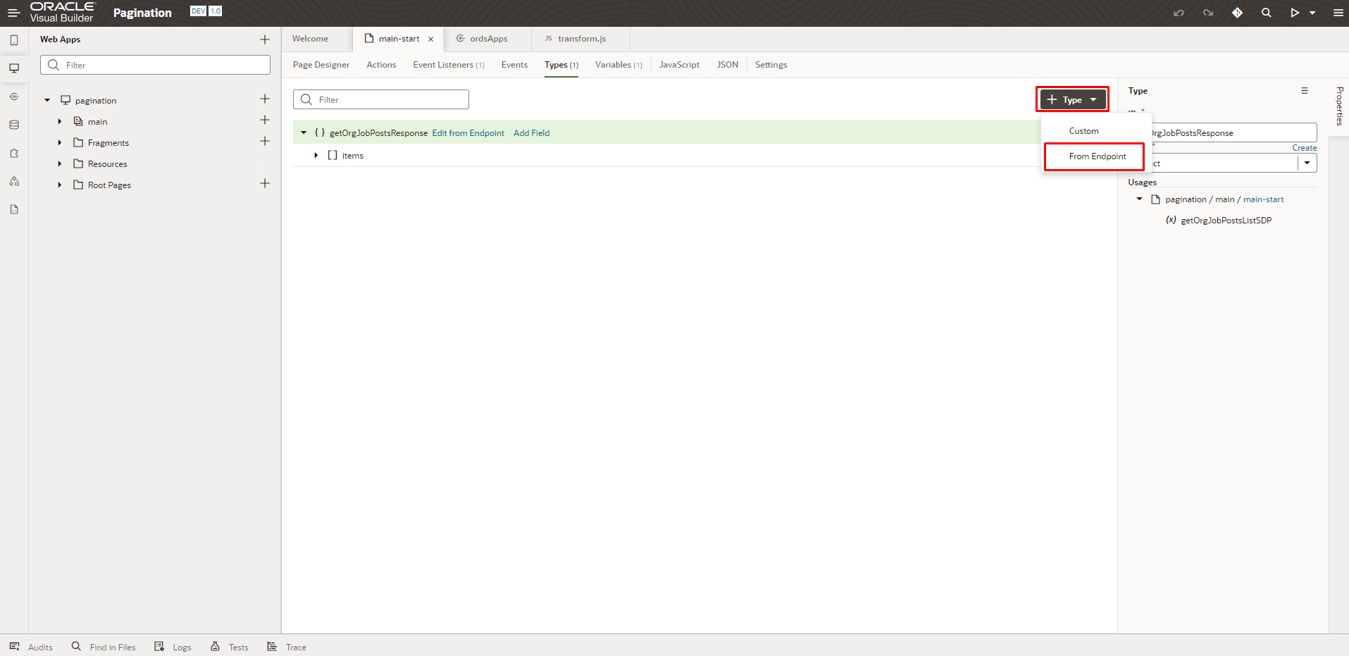 How To Implement Pagination In VBCS