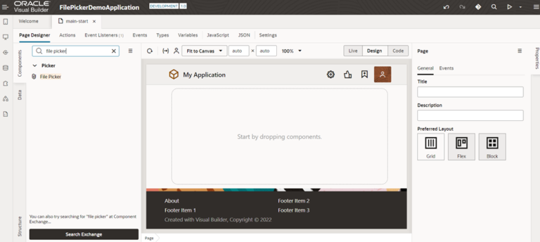 How To Upload a File In VBCS Using File Picker?