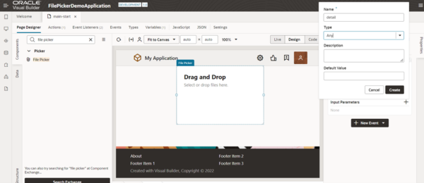 How To Upload a File In VBCS Using File Picker?