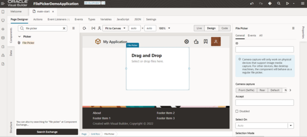 How To Upload a File In VBCS Using File Picker?