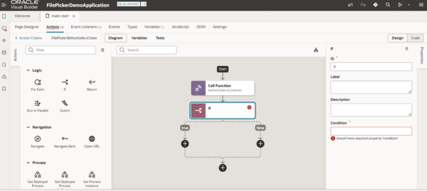 How To Upload a File In VBCS Using File Picker?