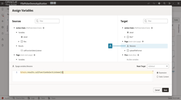 How To Upload a File In VBCS Using File Picker?
