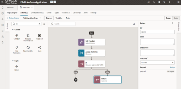 How To Upload a File In VBCS Using File Picker?