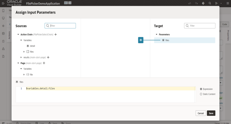 How To Upload a File In VBCS Using File Picker?