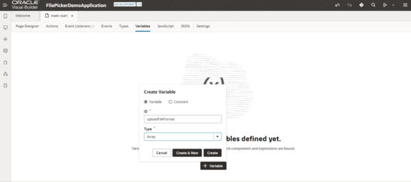 How To Upload a File In VBCS Using File Picker?