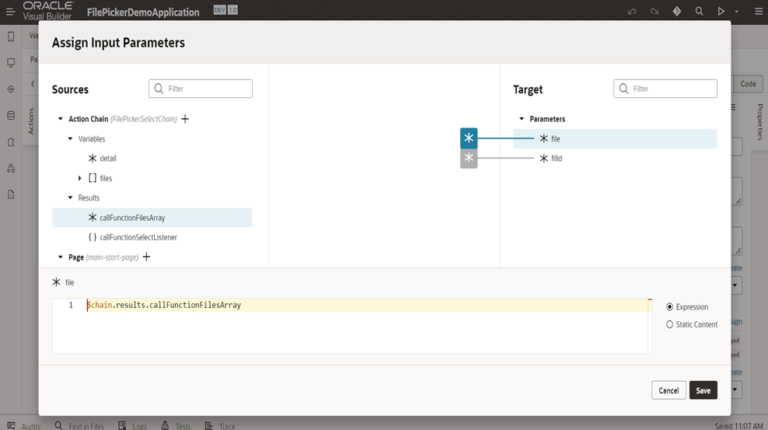 How To Upload a File In VBCS Using File Picker?