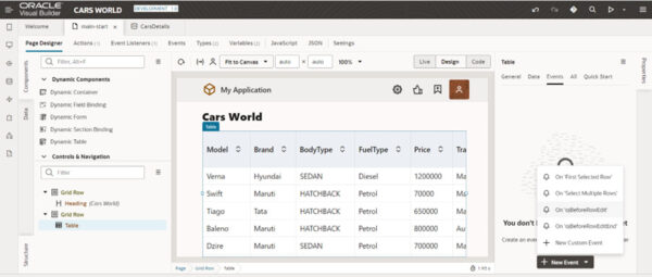 How To Create Editable Table In Vbcs