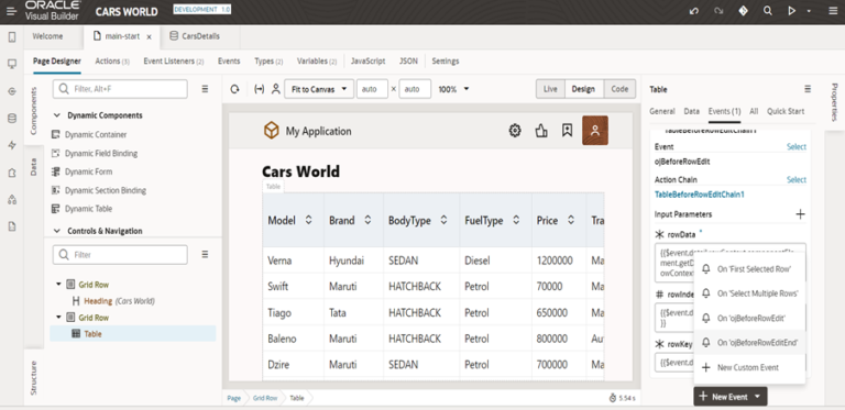 How to Create Editable Table in VBCS?