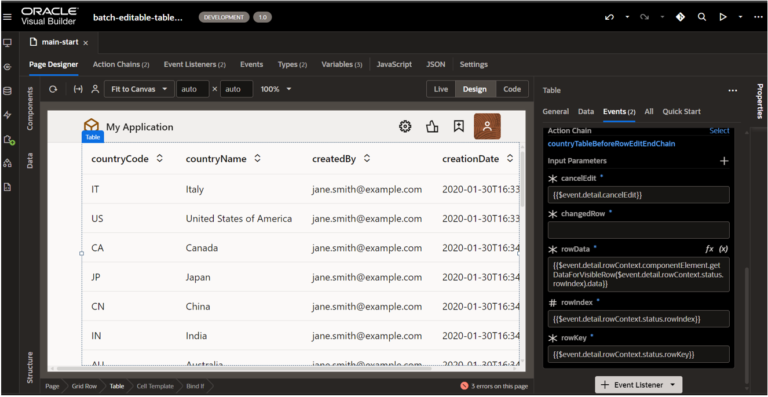 How to Create an Editable Table Using Buffer Data Provider in VBCS?