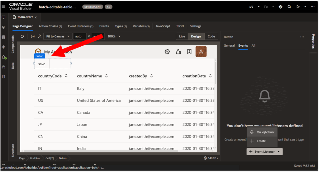 How To Create An Editable Table Using Buffer Data Provider In Vbcs 1002